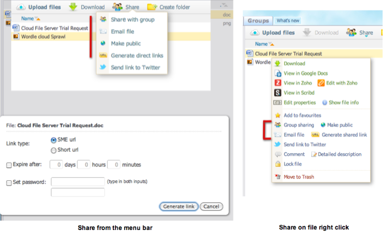 File Sharing - Storage Made Easy® Documentation